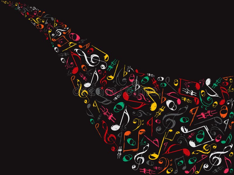 Retro color musical notes stock vector. Illustration of music - 3098492