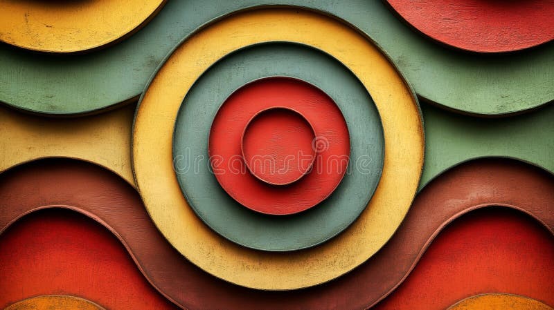 Retro Color Wheel Abstract Vibrant Design Background, Circular Patterns ...