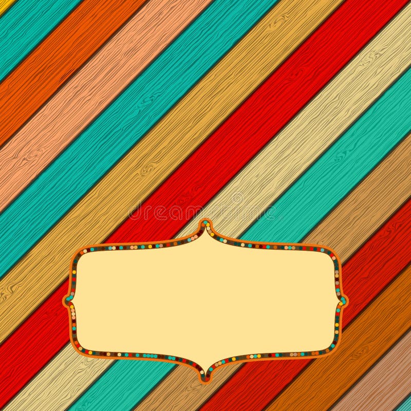 Retro Color Wooden Frame with Frame. + EPS8 Stock Vector - Illustration ...