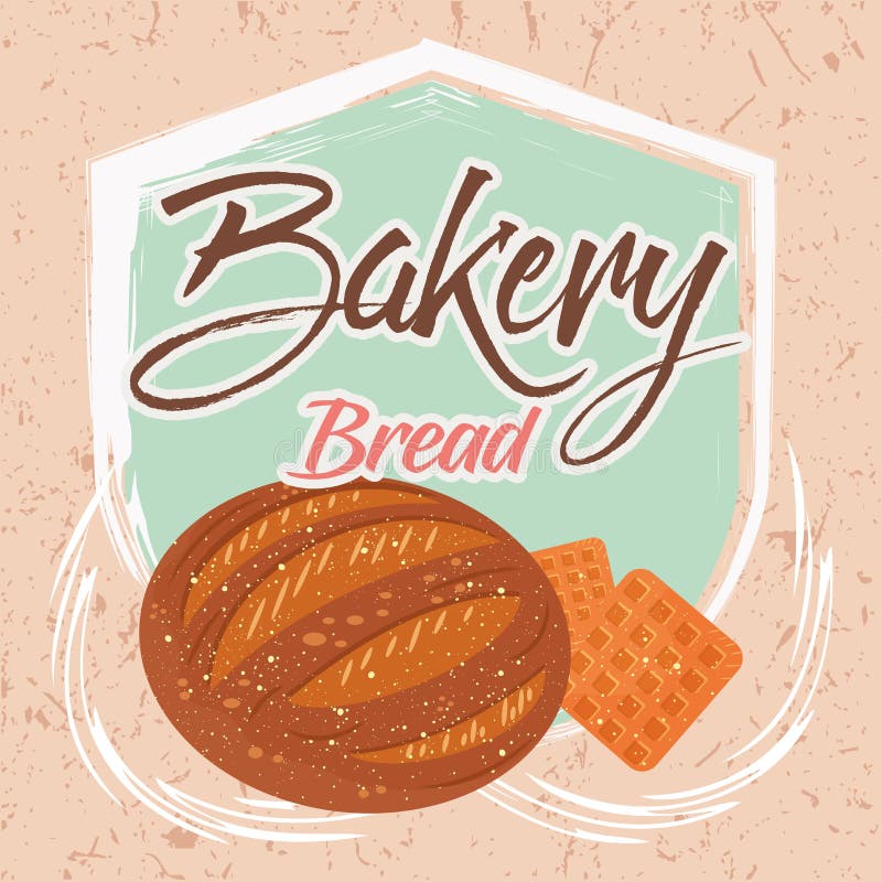 Retro Colored Bakery Sign with Bread and Cookies Vector Stock Vector ...