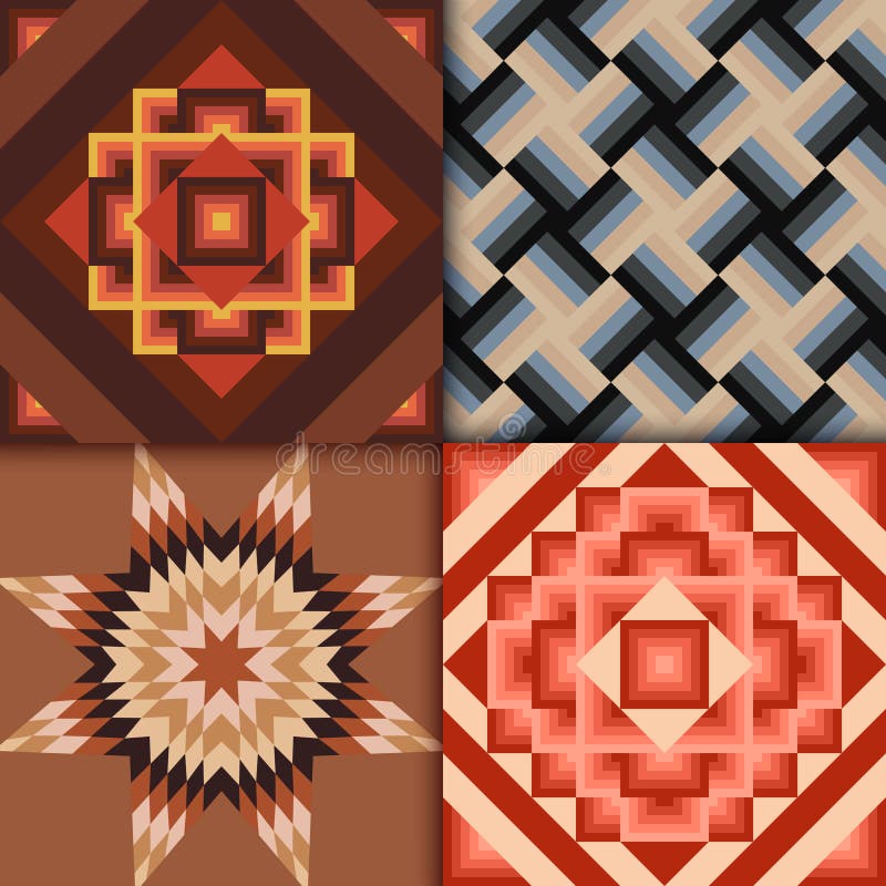 Retro Colored Geometric Patterns Background Stock Vector - Illustration ...