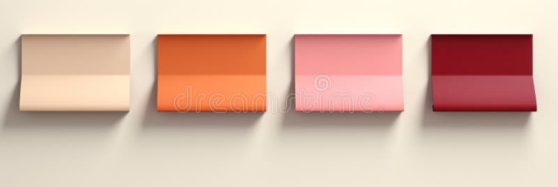 Retro-colored Row of Four Paper Notes AI Generated Stock Illustration ...