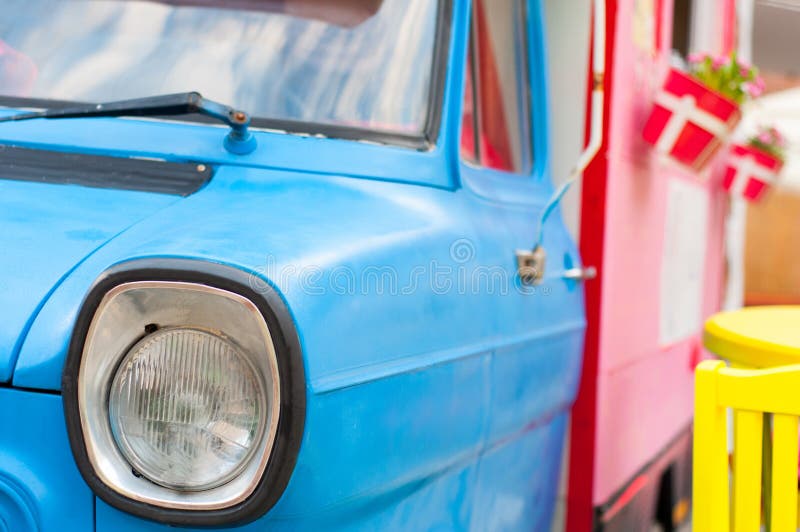 Retro colored van stock image. Image of hippie, stand - 60420329