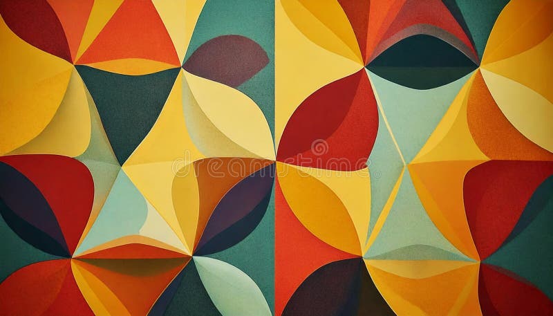Retro Colorful Abstract Random Pattern Shapes Stock Photo - Image of ...