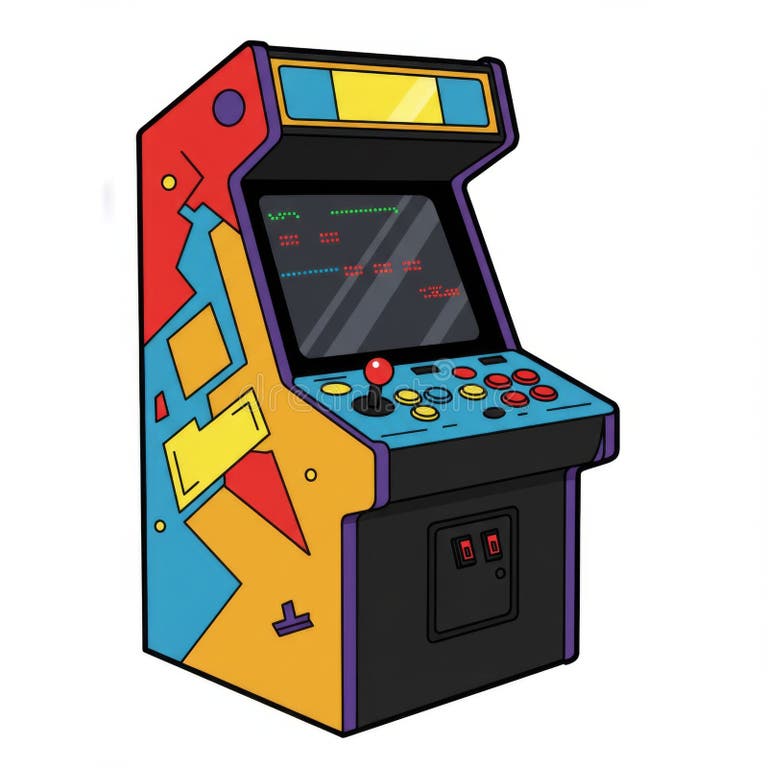 Retro Colorful Arcade Game Machine Illustration Stock Illustration ...