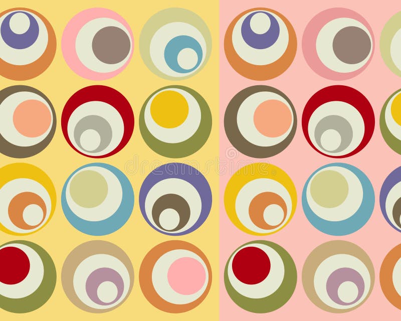 Retro Colorful Circles Collage Stock Illustration - Illustration of ...