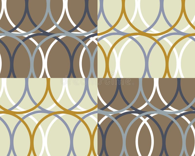 Retro Circles and Flowers Graphic Design Stock Illustration ...