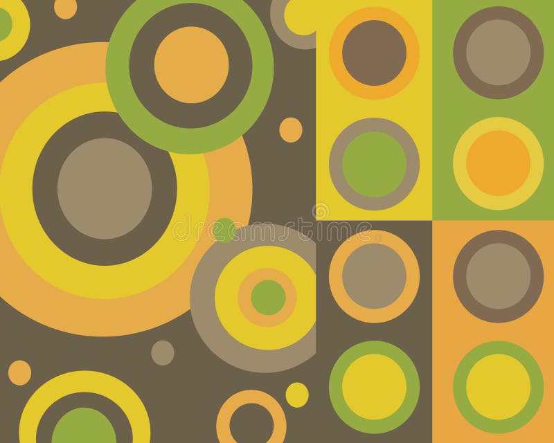 Retro Colorful Circles Collage Stock Illustration - Illustration of ...