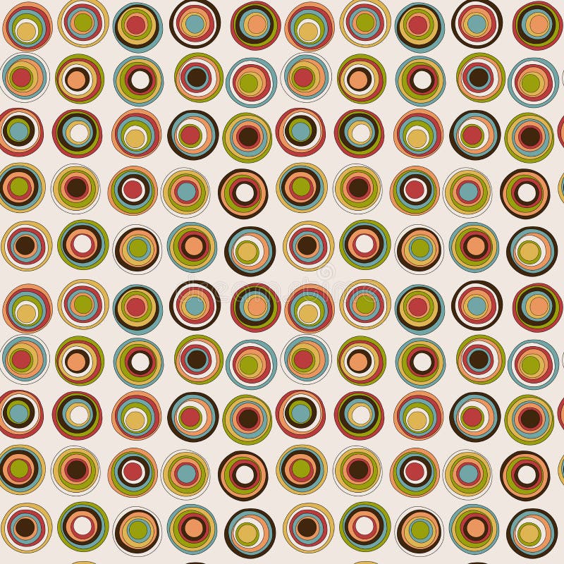 Retro Pattern with Abstract Circles Stock Illustration - Illustration ...