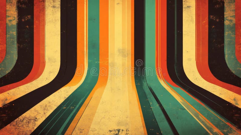 Retro Colorful Striped Background with Vintage Texture Stock ...