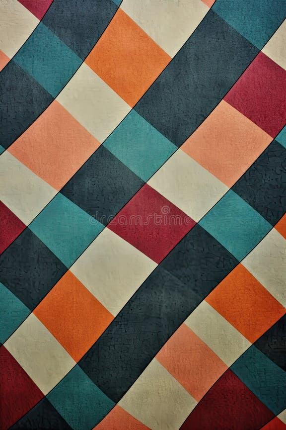 Retro Colors Abstract Vertical Checkerboard Pattern Grainy Texture ...