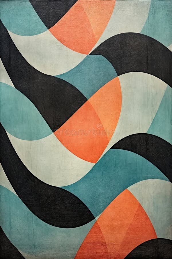 Retro Colors Abstract Vertical Wavy Pattern Grainy Texture Background ...