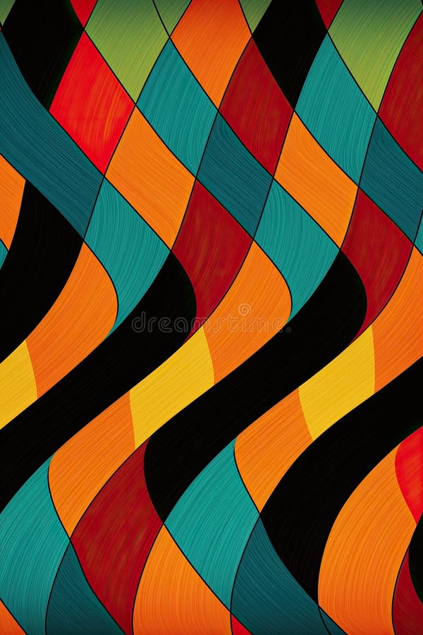 Retro Colors Abstract Vertical Wavy Pattern Grainy Texture Background ...