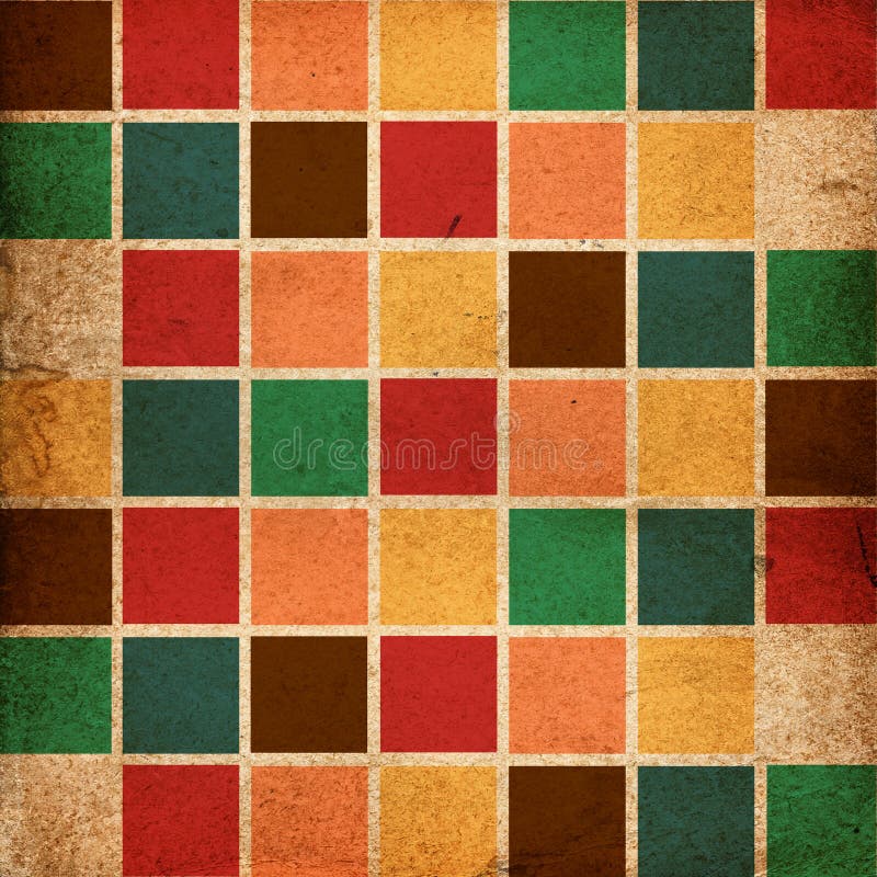 Retro Colour Blocks Pattern Stock Illustration - Illustration of blocks ...