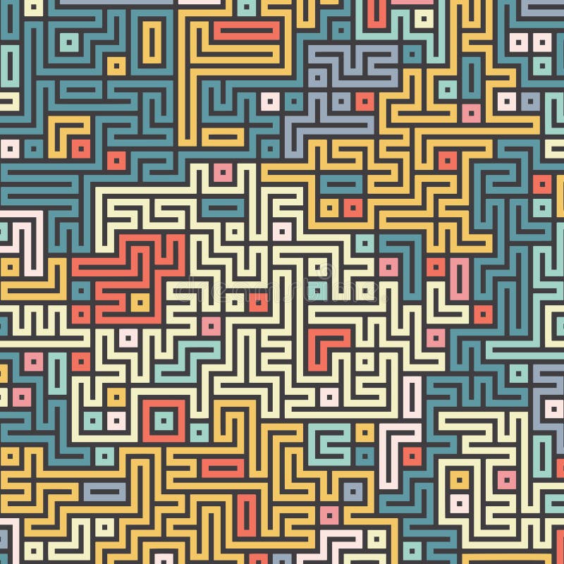 Retro Coloured Maze Style Pattern Background Stock Vector ...