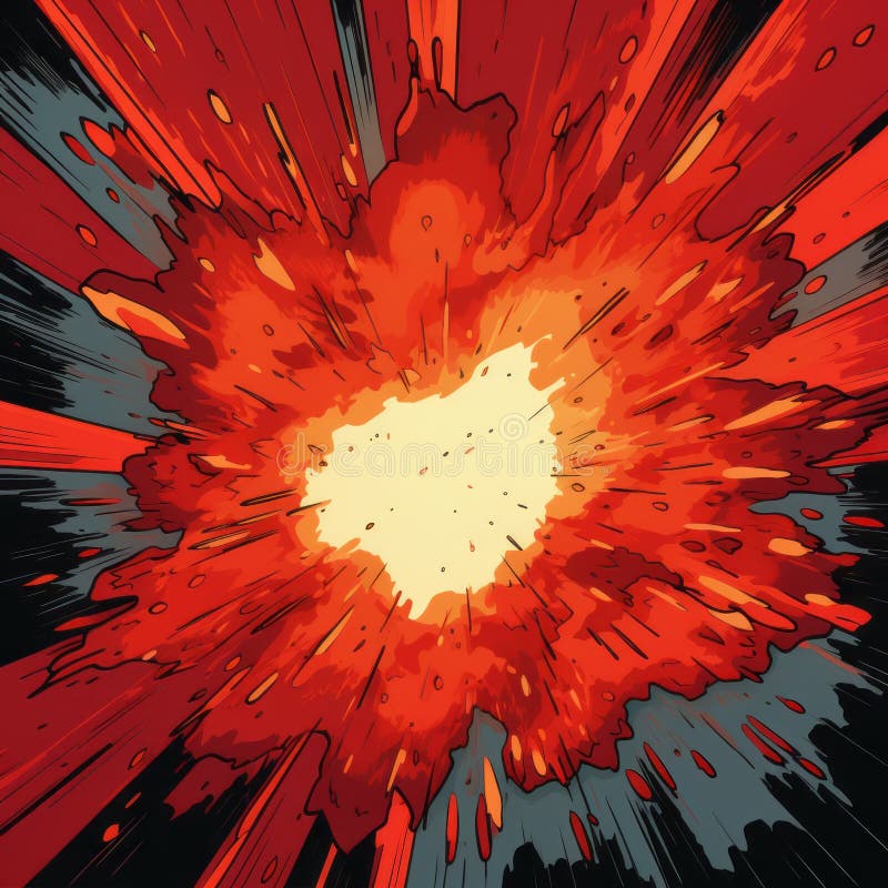Retro Comic Art Illustration: Red Supernova Explosion Stock ...
