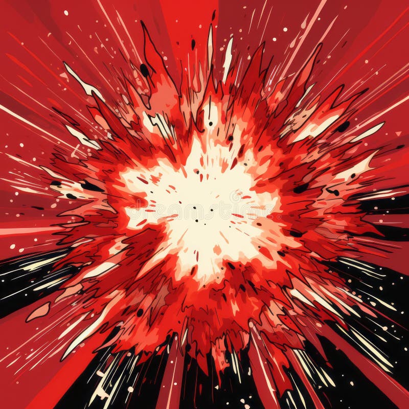 Retro Comic Art: Red Pop Explosion Vector with Intense Emotional ...