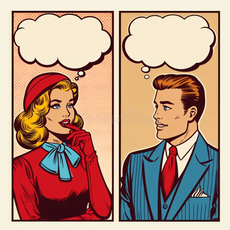 Retro Comic with Blank Space that Can Be Filled with New Text, Male and ...