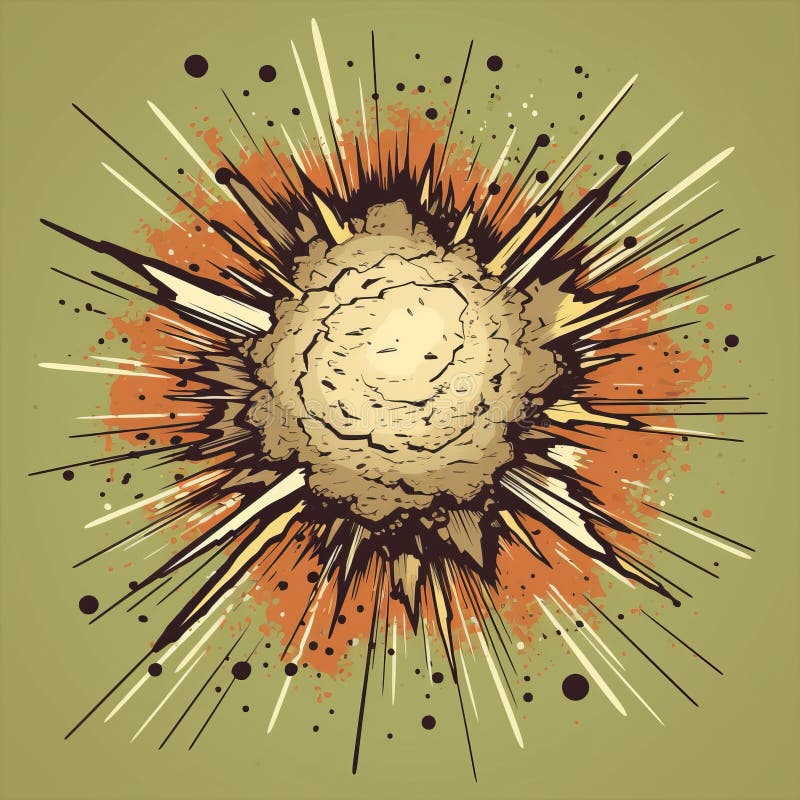 Retro Comic Blast Explosion on Khaki Background Stock Illustration ...