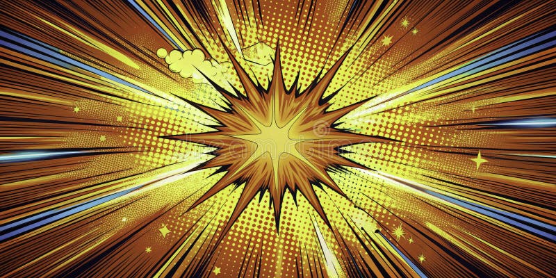 Retro Comic Book Cover Design Explosions Crashes and Bangs a Vintage ...