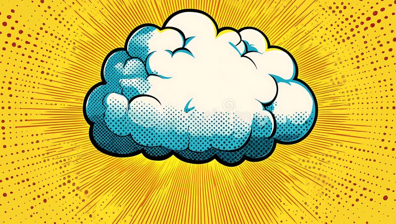 Retro Comic Book Explosion Cloud, Pop Art Design, Bright Yellow ...