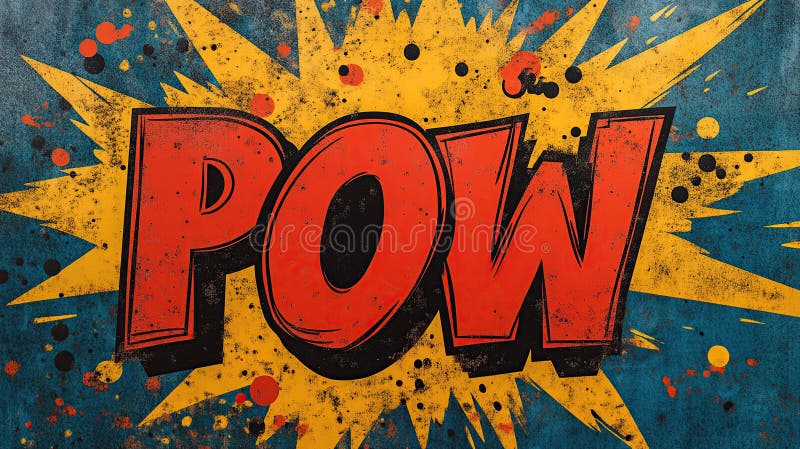 Retro Comic Book POW Explosion Effect with Grunge Texture Stock ...
