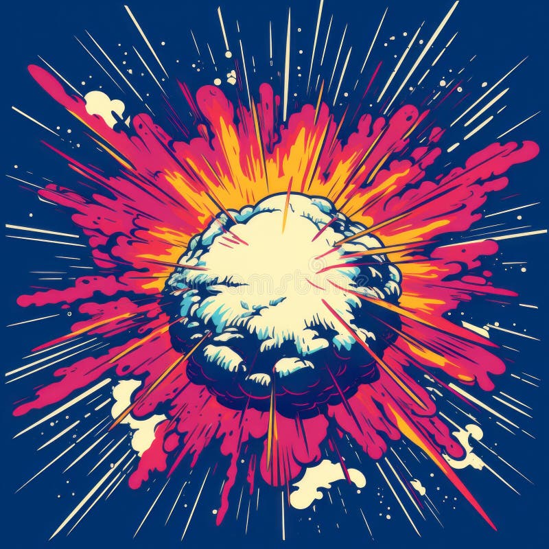 Retro Comic Book Style Navy Supernova Explosion Stock Illustration ...