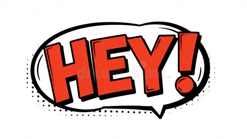 Retro Comic Book Style Speech Bubble Saying Hey Stock Footage - Video ...