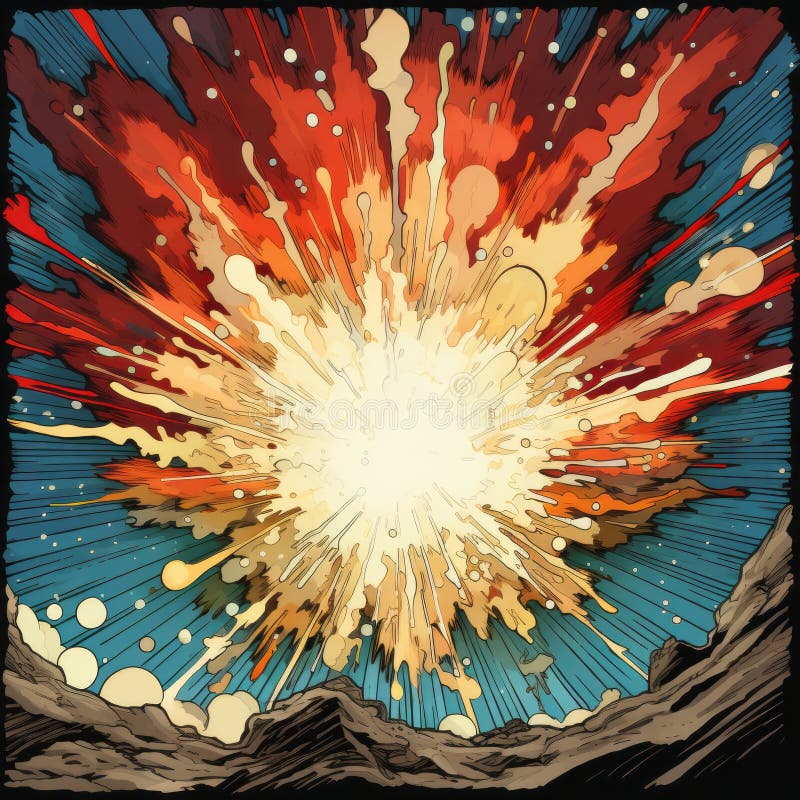 Retro Comic Book Style Supernova Explosion Stock Illustration ...