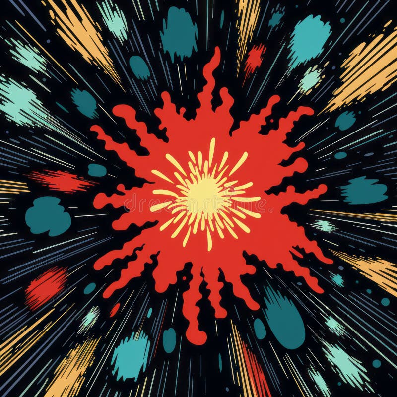 Retro Comic Book Style Supernova Explosion Artwork Stock Illustration ...