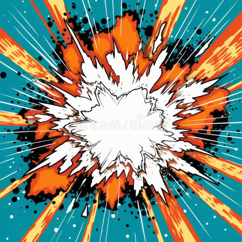 Retro Comic Book Style Supernova Explosion Art Illustration Stock ...