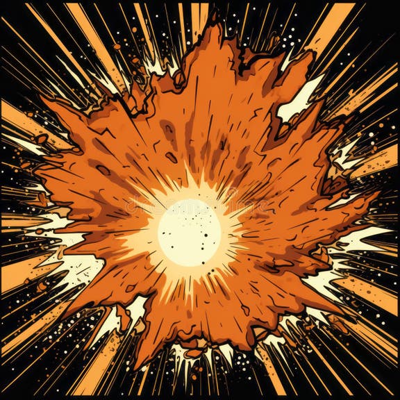 Retro Comic Book Style Supernova Explosion in Copper Stock Illustration ...