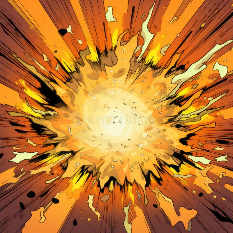Retro Comic Book Style Supernova Explosion in Gold Stock Illustration ...