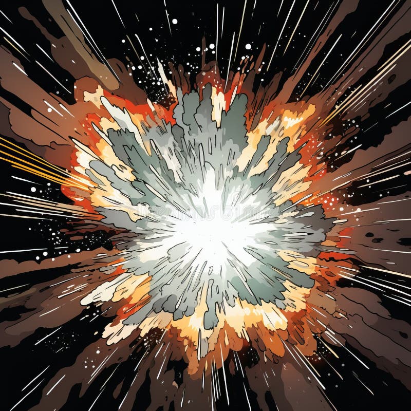 Retro Comic Book Style Supernova Explosion Illustration Stock ...