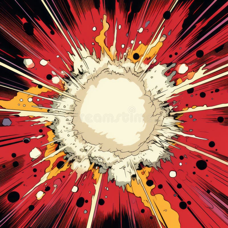 Exploding Rock Comic Book Style