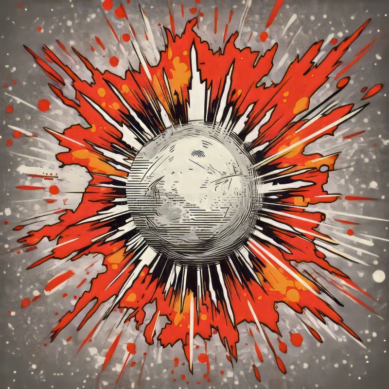 Retro Comic Book Style Supernova Explosion Vector Abstract Background ...