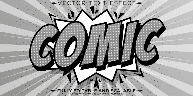Retro Comic Book Text Effect, Editable Vintage and Hero Text Style ...