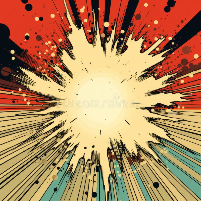 Retro Comic Burst: Beige Supernova Explosion in Kilian Eng Style Stock ...