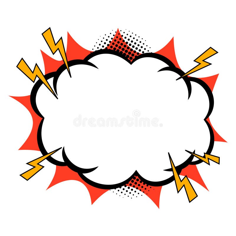 Retro Comic Cloud Explosion Stock Vector - Illustration of boom, frame ...
