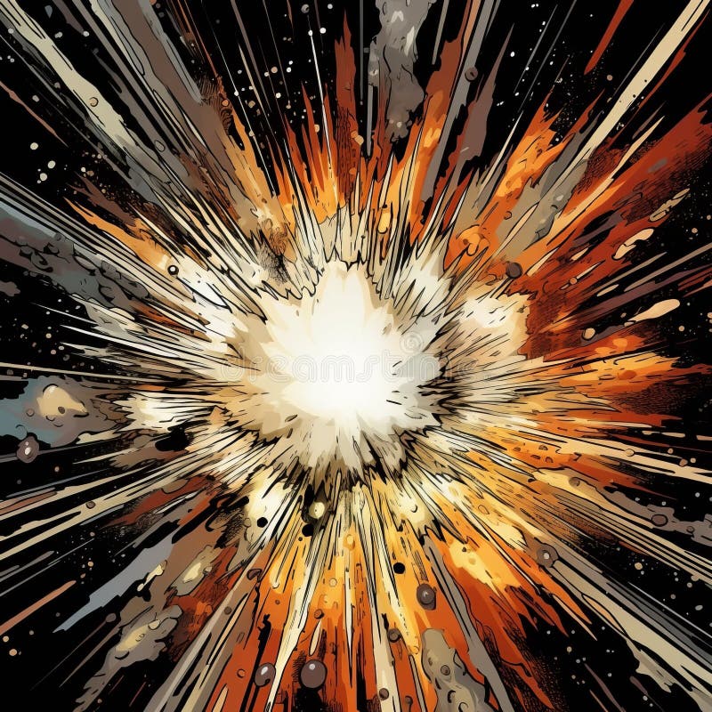Retro Comic Explosion: Abstract Burst with Hyper-detail Space Art Stock ...