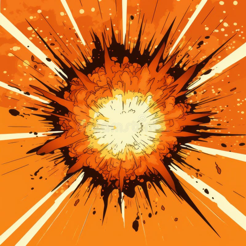 Retro Comic Explosion on Orange Background Stock Illustration ...