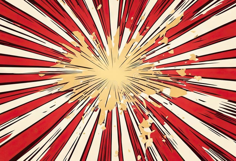 Retro Comic Rays Red Background Vector Illustration in Pop Art Retro ...