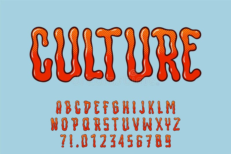 Retro Comic Slime Font Alphabet Vector Stock Vector - Illustration of ...