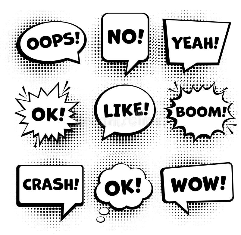 Retro Comic Speech Bubbles Set Empty Comic Speech Bubbles Set 9 In 1