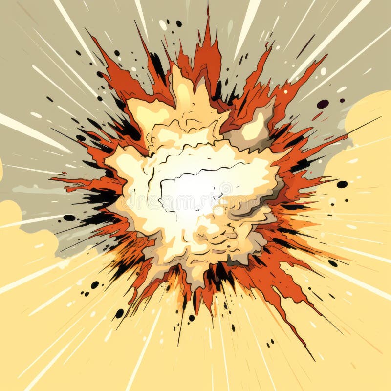 Retro Comic Style Bomb Explosion on Orange Background Stock ...