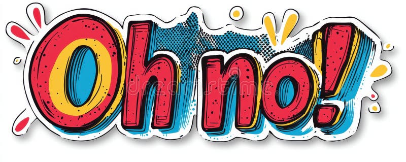 Retro Comic Style Design with the Phrase "Oh No!" in Vibrant Colors ...