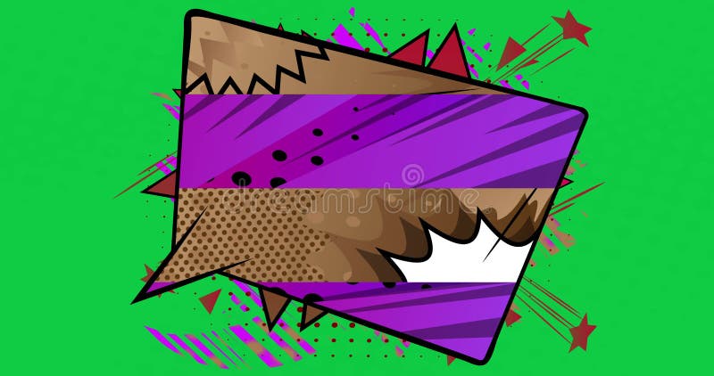 Retro Comic Style Speech Bubble Background on Green Screen. Stock Video ...