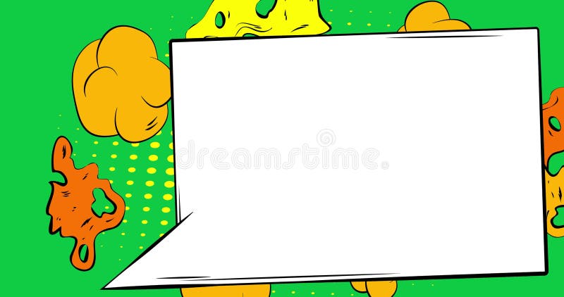 Retro Comic Style Speech Bubble Background on Green Screen. Stock ...
