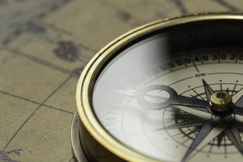 Retro compass with old map stock photo. Image of canvas - 105205472
