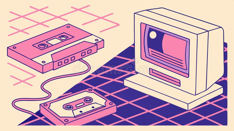 Retro Computer and Cassette, Vintage Tech, 80s Nostalgia, Old ...